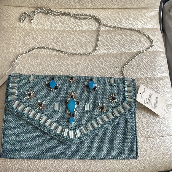 Glint | Bags | Glint Purse Prom Formal Color Trend Light Blue Teal Long ...